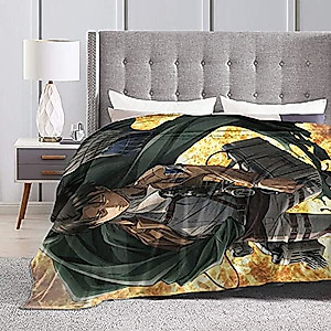 Levi Ackerman Soft and Comfortable Warm Fleece Blankets Beach Blanket Picnic Blankets Throw Blankets (80"x60")