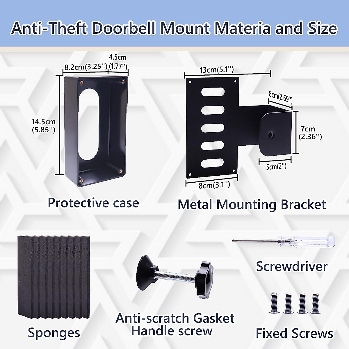 HTCELLE Anti-Theft Video Doorbell Mount, No Drill Ring Doorbell Holder for Apartment Hotel Rental Homes, Compatible with Ring Wireless Video Doorbell 4/3/3 Plus/2/1/Pro/2021/(2020 Release)