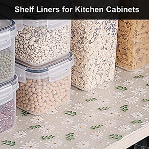 Cooyes Premium Cabinet Liner for Kitchen – Non-Slip Shelf Liners for Kitchen Cabinets – Waterproof Shelf Paper with Modern Pattern – Durable EVA Cabinet Liners