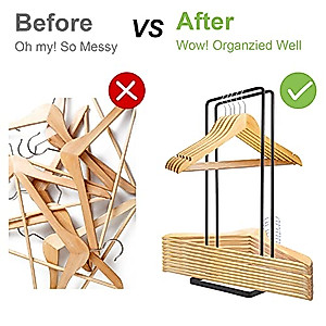 Hanger Organizer Holder, 2Piece Hanger Stacker for Laundry Room Closet Dry Cleaning Room, Hanger Storage Rack for Adult or Kids Hangers