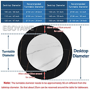 Wooden Lazy Susan Turntable For Round Dining Table Ø 20 24 28 32 36 39 Inch, 360° Silent Smooth Rotation Tabletop Serving Tray, Easy To Share Food Large Rotating Plate