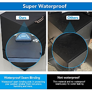 KINGLY Electric Smoker Cover for Masterbuilt 30 Inch Electric Smokers Waterproof Rip-Proof Upgraded Material Smoker Grill Cover UV & Fade Resistant Square Vertical Smoker Cover,Durable and Convenient