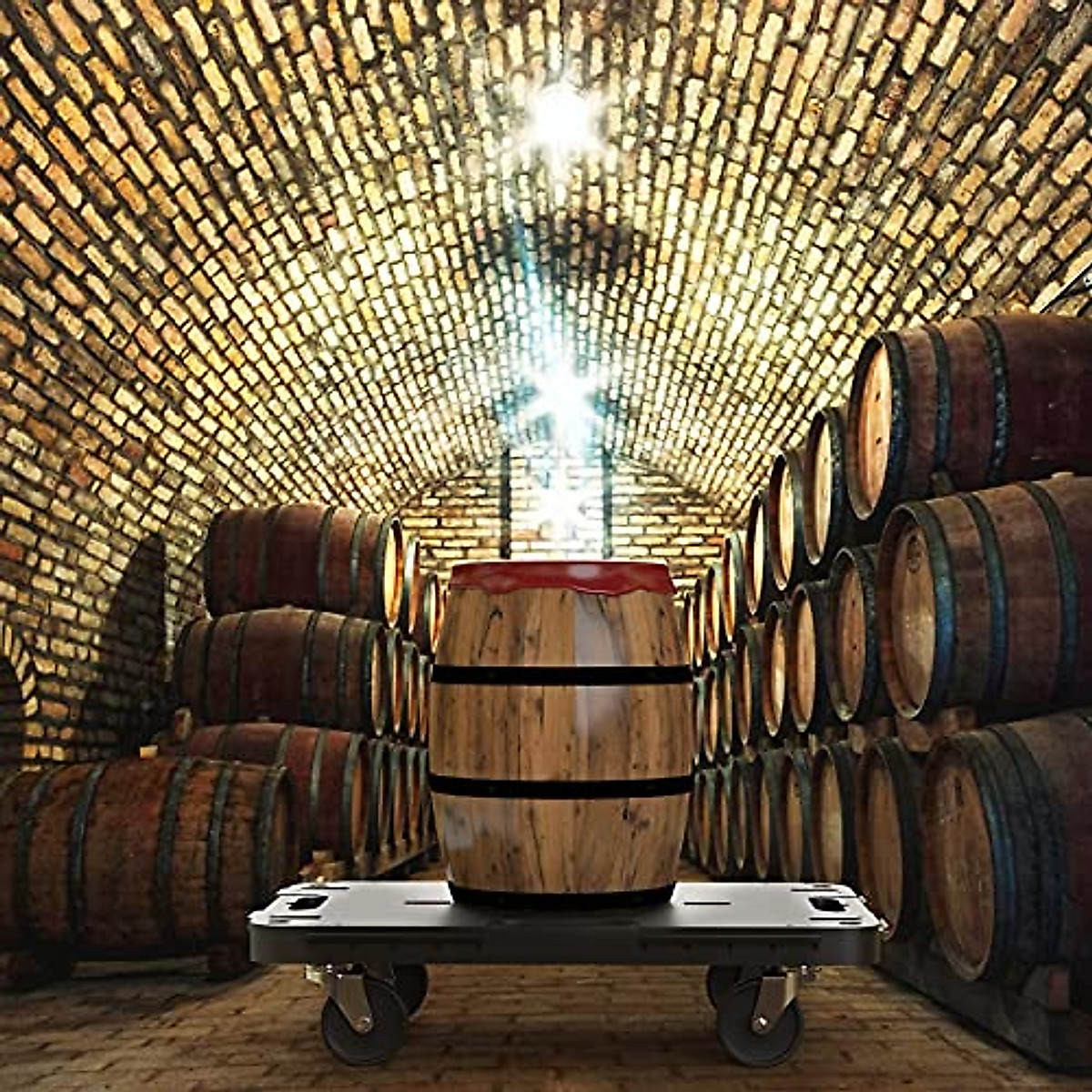 Goplus Moving Dolly, Heavy Duty Furniture Rolling Mover with 4 Wheels for Piano Heavy Items Appliance, Interlocking System, 500 lbs Weight Capacity, 23” x 15” (L x W) (1)