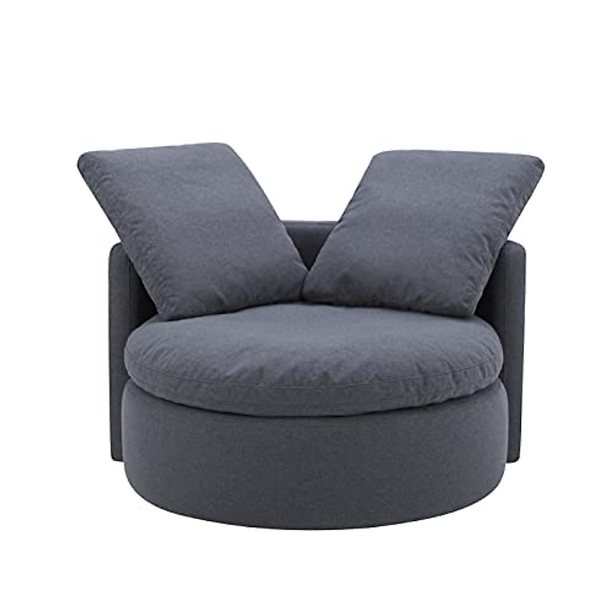 Amazon Brand – Stone & Beam Alende Deep Swivel Living Room Accent Chair, 46''W, Graphite Grey