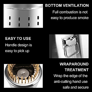 Charcoal BBQ Hanging Stove,Stainless Steel BBQ Grill Mesh Barrel,Portable Cylindrical Charcoal Braised Grill Barrel, 360° All Round Roasting Multi-functional Rolling Grilling Basket.