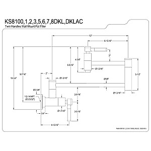Kingston Brass KS8107DKL Wall Mount Pot Filler Kitchen Faucet, Brushed Brass