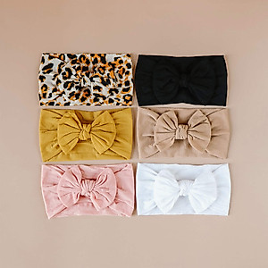 UeeSum Baby Girl Nylon Headbands with Bows Newborn Infant Toddler Headwrap Hair Accessories