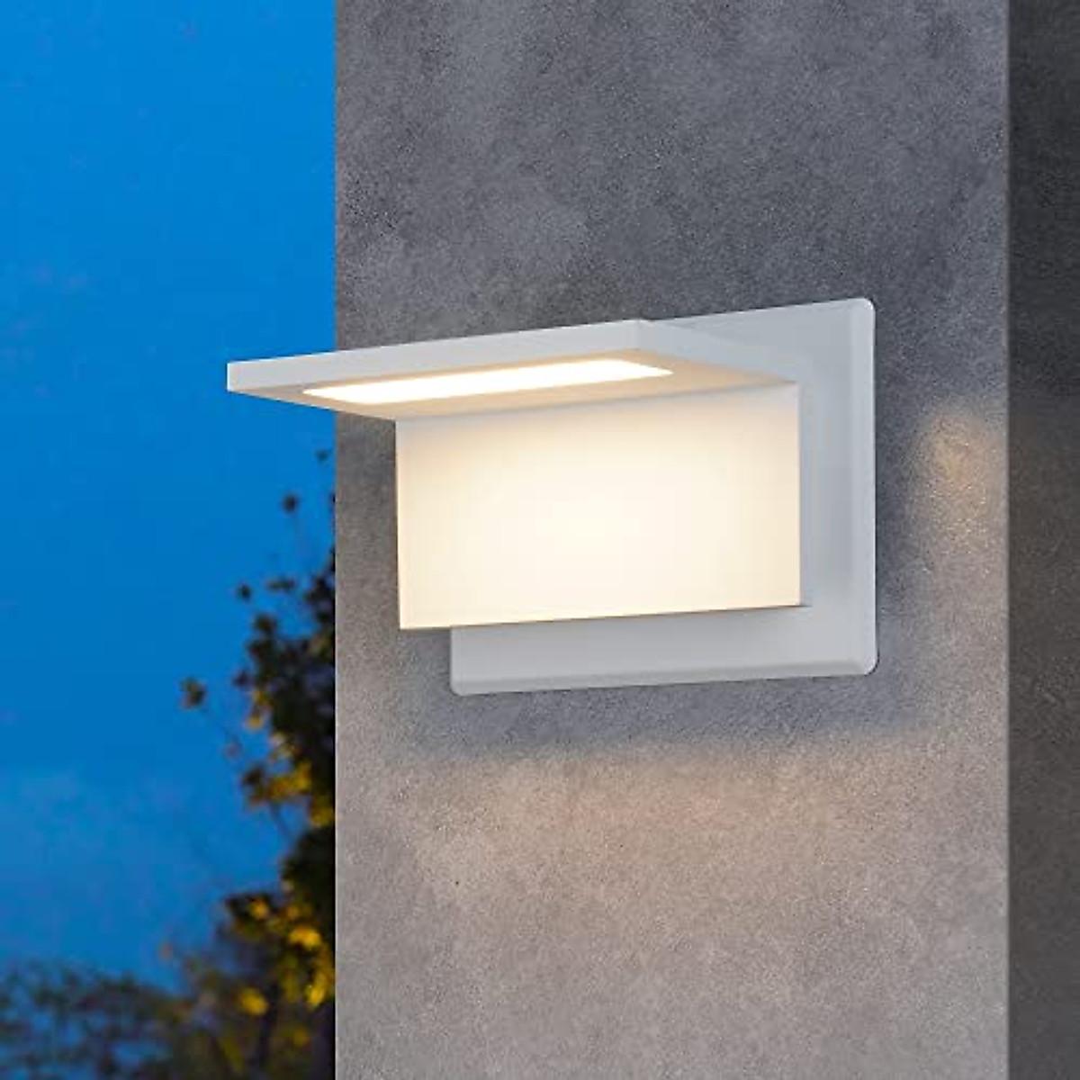 Lustrlach Outdoor Porch Wall Light Fixture Exterior White Modern LED Front Door Light with IP54 Waterproof for Garden Patio Garage,10W 3000K 680LM