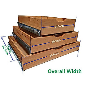 ELYSIAN 20'' Bottom Mount Soft Close Drawer Fully Assembled Wooden Drawer Organizer, Pull Out Under Cabinet Sliding Shelf Kitchen Pull Out Organizer Drawer Roll Out Wood Storage Cooking utensil drawer