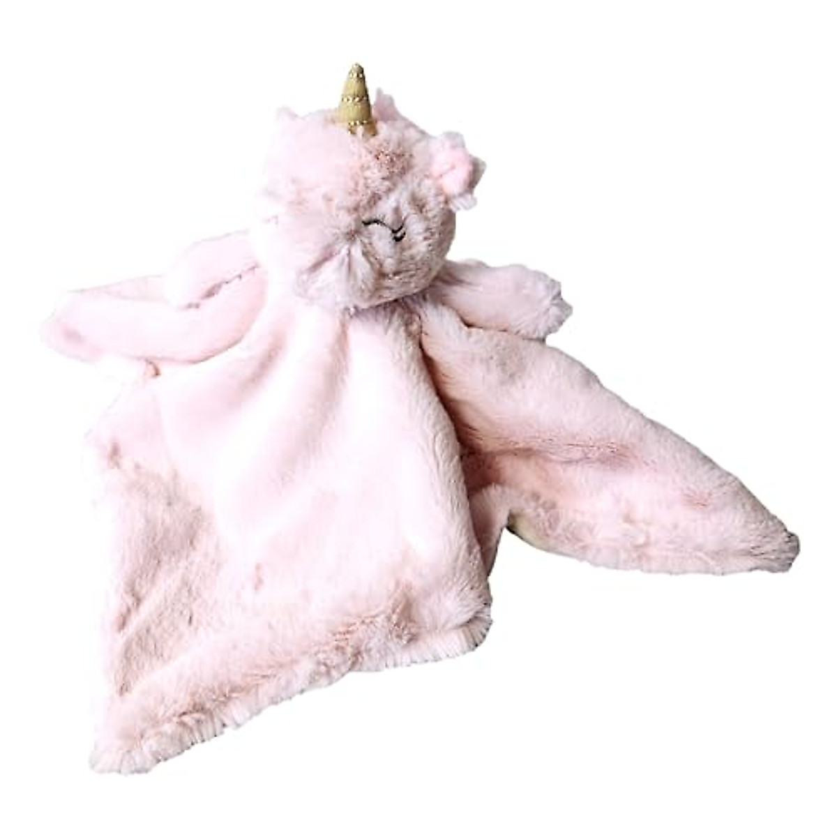 SONA G DESIGNS Unicorn Lovey Lovie Security Blanket with Rattle -Can be Custom Personalized (Pink Unicorn with Embroidered Name)