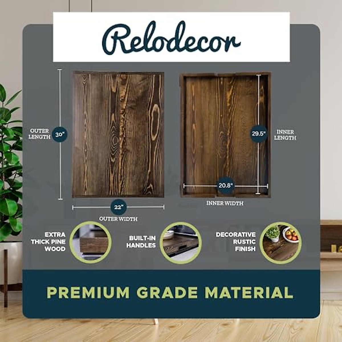 RELODECOR Noodle Board Stove Covers with Built-in Handles, Durable Extra Thick Pine Wood Handmade Cookware, Counter Space Top Covers for Electric Stoves, Farmhouse Rustic Stove Cover for Kitchen