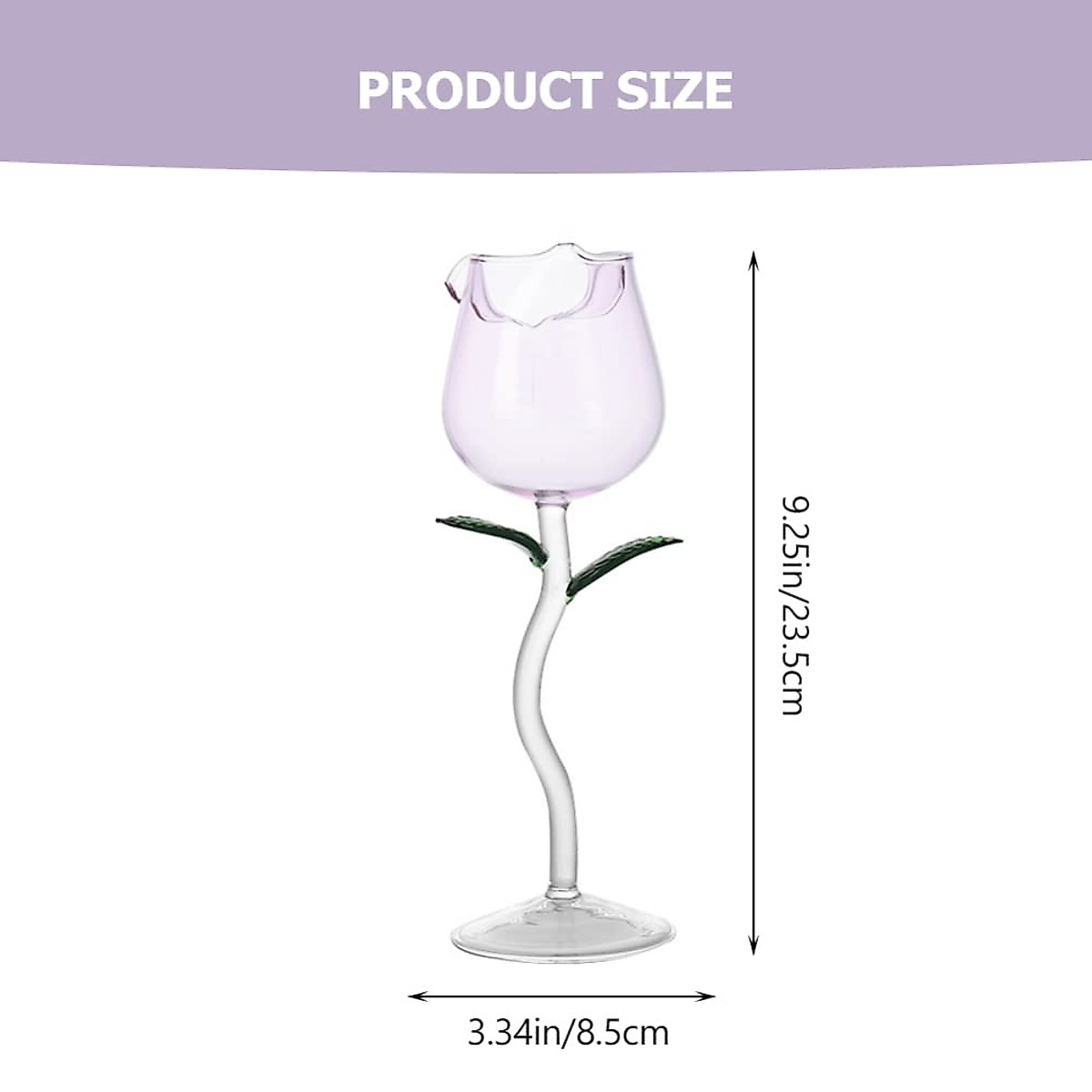 Cabilock Rose Cocktail Glass Wine Goblet Glasses Cocktail Glass Creative Whiskey Wine Champagne Glass Cup Party Wine Glass (Pink)