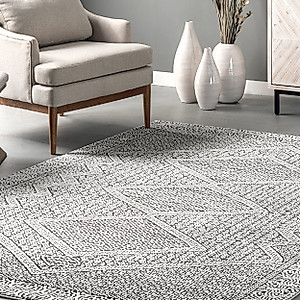 nuLOOM Exie Transitional Moroccan Area Rug, 10x14, Light Grey