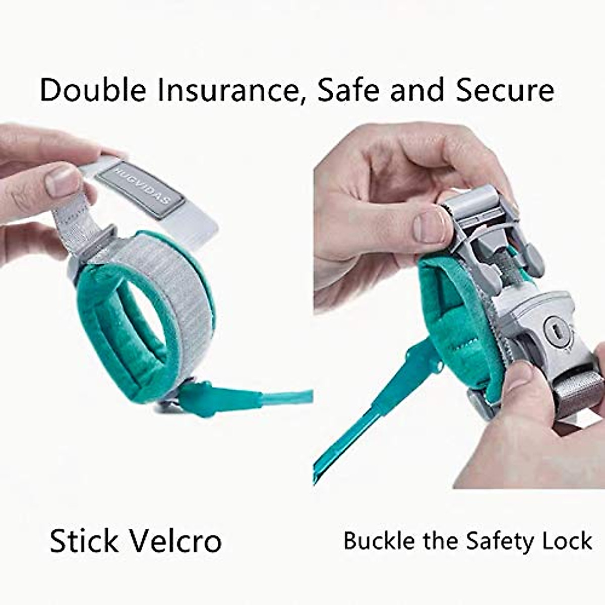 HUGVIDAS Anti Lost Wrist Link, 2 Pack Toddler Leash Kid Leashes Babies Safety Harness,Toddlers Safety Strap for Travel