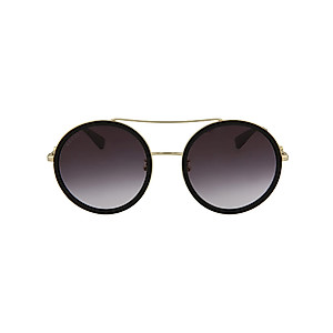 Gucci Casual Rectangular Sunglasses, Gold (Gold/Grey), 56