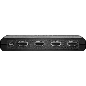 Insignia™ - 3-Port HDMI Switch with 4K and HDR Pass-Through - Black