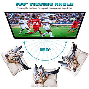 BEELIFY Projector Screen with Stand, 120 Inch Indoor Outdoor Portable Projection Screen, 16:9 HD 4K Outdoor Movie Screens for Party Cinema and Camping