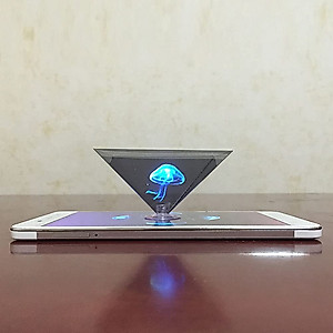 1 Piece 3D Hologram Display Pyramid 3D Hologram Projector Video Pyramid Stand for Smart Mobile Phone, Product Display, Animated Characters, Personal Entertainment Durability and attraction