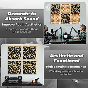 Arrowzoom 4 Diffuse PRO Acoustic Wooden Panel Absorb Sound Recording Studio High-Density Noise Reduction Fire Retardant Euroclass E NRC 0.64 up to 5000Hz Scattering Range 12 X 12 X 2 IN SD1247