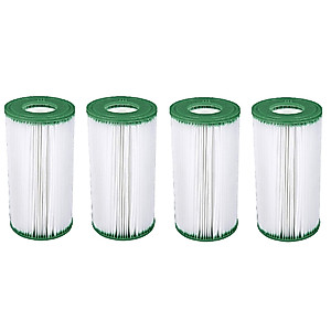 Coleman 90357E Type III A/C 1000 and 1500 GPH Replacement Filter Swimming Pool Cartridges Compatible with Power Steel Round Frame Pools (4 Pack)