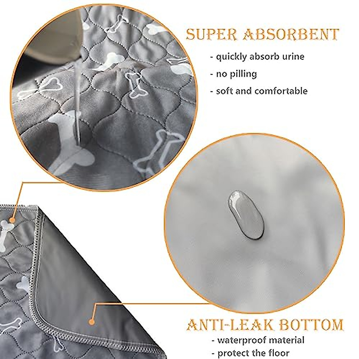 Oncpcare 47x24 Waterproof Guinea Pig Pads, Washable Rabbit Pee Pads, Reusable Fleece Guinea Pig Bedding Fast and Super Absorbent Pee Pad for Small Animals Bunny Hamster Rat