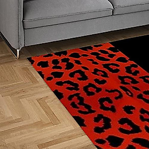 CafePress Red Leopard and Zebra Animal Print 5'X7'Area Rug Decorative Area Rug, 7'x5' Throw Rug