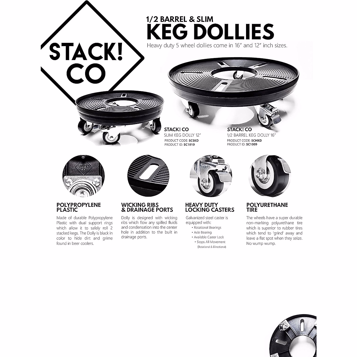 Half-Barrel Keg Dolly - Inexpensive and Easy Way to Move Half-Barrel Kegs and Large Heavy Pots - Transport Kegs from Walk-in to Keg Fridge at Bar - Makes it Easy to Roll Kegs to Mop Cooler Floor