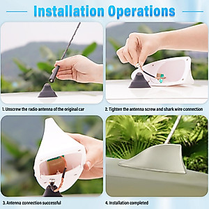 Kewucn Car Shark Fin Antenna Cover, Auto Top Roof Aerials AM/FM Radio Signal Base with Adhesive Tape, Super Functional Antenna Replacement Accessories for Most Car SUV Truck Van (Gold)