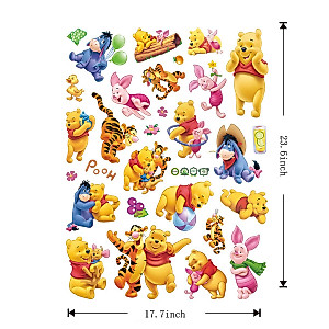 Winnie The Pooh Sticker Children's Cartoon Bedroom Background Wall Decoration Self-Adhesive Wall Sticker PVC