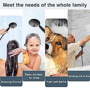 BRIGHT SHOWERS 9 Spray Settings Shower Head with Handheld High Pressure Oil-Rubbed Bronze Hand Held Showerhead with 60 Inch Stainless Steel Hose and Adjustable Overhead Bracket