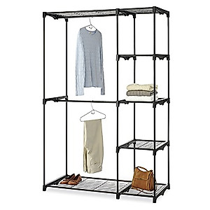 Whitmor Deluxe Double Rod Freestanding Closet Heavy Duty Storage Organizer