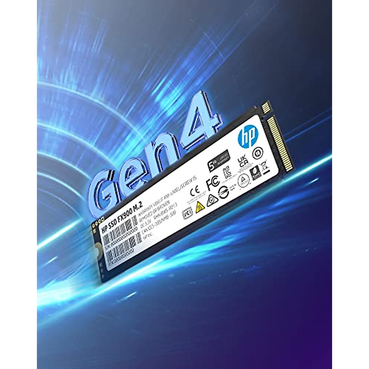 HP FX900 1TB NVMe Gen4 Gaming PC SSD - PCIe 4.0, 16 Gb/s, M.2 2280, 3D TLC NAND Internal Solid State Hard Drive Up to 5000 MB/s - 57S53AA#ABB