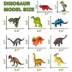 Dinosaur Toys Playset with Activity Play Mat for Kids,Realistic Dinosaur Figures, Trees,Creating a Dino World Including, Birthday Gift for Boys and Girls Ages 3 4 5 6 Years Old