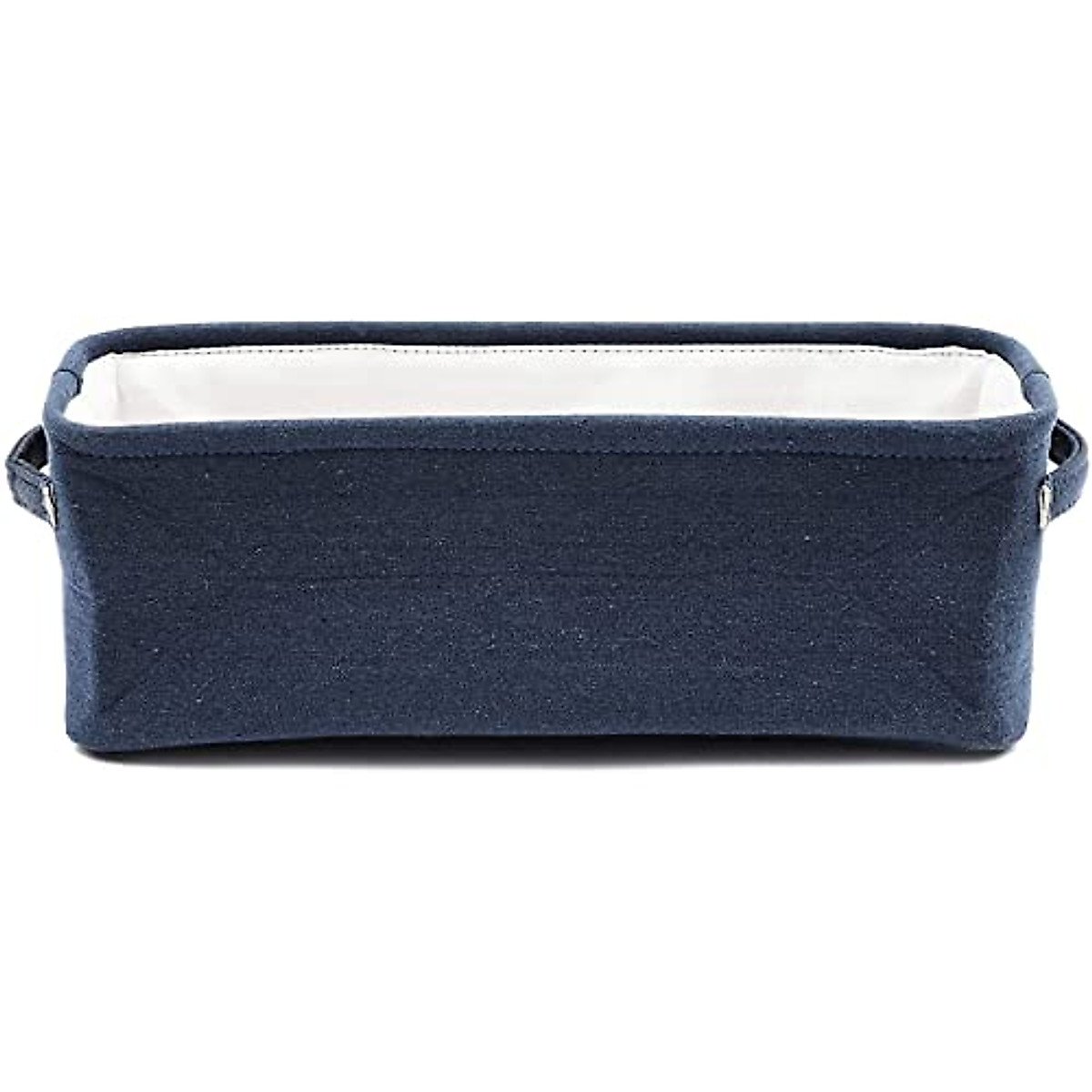 Juvale Dark Blue Fabric Storage Bin for Home and Bathroom (16 x 6 x 5.5 Inches)
