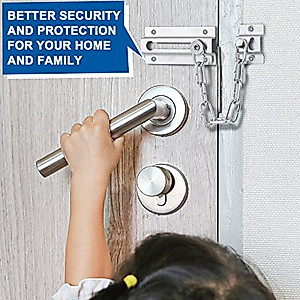 INBOF 2 Pack Door Chain Lock, Premium Chain Door Lock, Thickened Door Lock Chain with 12 Screws, Stainless Steel Chain Locks for Inside Door, Better Security and Protection for Your Home and Family