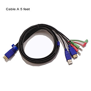 HDMI KVM Cable A 5 Feet (1.5 Meters) Dedicated for CKL HDMI Dual Monitor KVM Switches for Customer Who Needs Cable