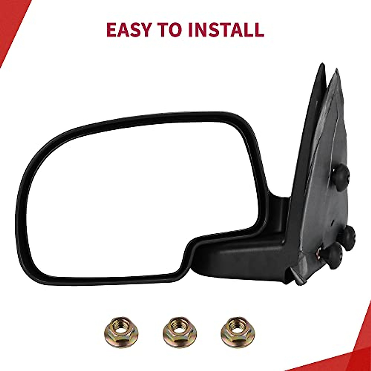 YITAMOTOR Left Driver Side Towing Mirror Compatible with Chevy GMC 99-06 Silverado Sierra (07 Classic Only), 00-06 Chevy Tahoe Suburban 1500 2500 GMC Yukon XL, Manual Folding Trailer Tow Mirror