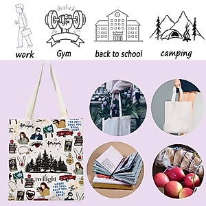 ENSIANTH Movie Inspired Gifts Edward's Gift Forks Washington Gift Vampire Lover Tote Bag City Of Forks Gifts