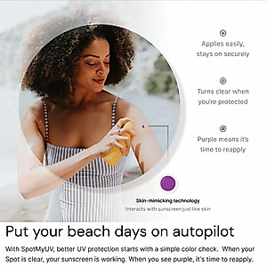 SPOTMYUV UV Detection Stickers for Sunscreen with Patented DERMATRUE SPF Sensing Technology | KNOW WHEN TO REAPPLY SUNSCREEN TO HELP PREVENT SUNBURN - 16 Count