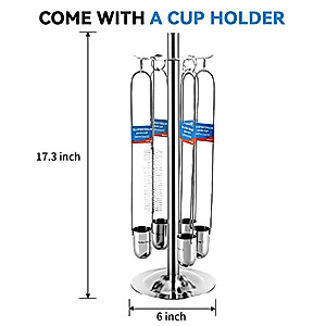 BAOSHISHAN Zahn Cup Viscosity Cup Kit #1 to #5 Dip Type 44ml Stainless Steel Viscometer Flow Cup with Bracket and Brush