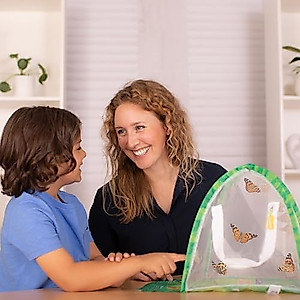 Insect Lore - Butterfly Growing Kit - Clear Front Facing Viewing Panel - Pre-Paid Voucher to Redeem Caterpillars Later – Life Science & STEM Education – Butterfly Science Kit