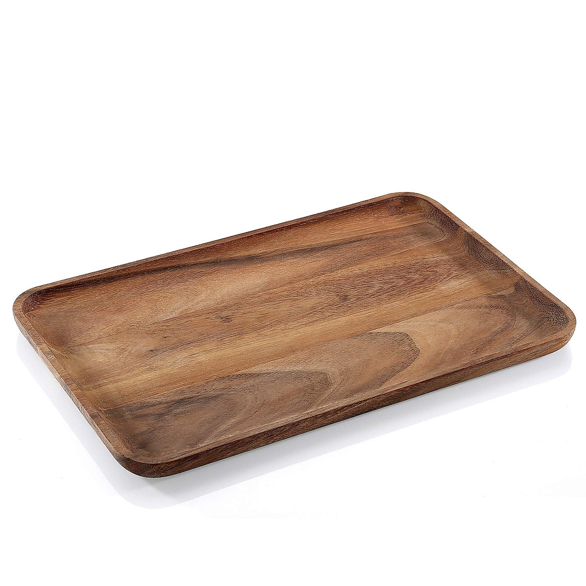 Zassenhaus Acacia Wood Snack Plate, 16.5 x 11 Inch, Natural