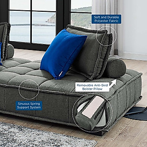 Modway Saunter, 5-Piece Sectional Sofa, Gray