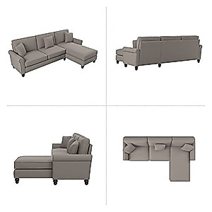 Bush Furniture Hudson 102-inch Stain-Resistant Contemporary Couch, Long Lasting Comfort, Easy to Assemble Pet-Friendly Living Room Sofa to Lounge, 102W, Beige Herringbone