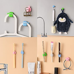 BOILPC Self-Adhesive Silicone Thumb Wall Hooks, Creative Thumbs Up Shape Wall Hook, Finger Key Hook Wall Hangers for Storage Data Cables, Earphones, Plugs, Masks (12PCS)