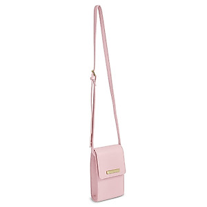 KATIE LOXTON Taylor Womens Soft Pebble Vegan Leather Adjustable Strap Crossbody Travel Bag Pale Pink