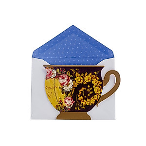 The Metropolitan Museum of Art French Teacups Collection Note Cards Greeting Cards Bulk Box Set -18 die-cut note cards 5 1⁄4" x 3 9/16" by M&G COLLECTION