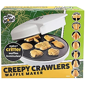 The Original Creepy Crawly Bug Waffle Maker - Make 7 Fun Different Insect Shaped Pancakes Including a Beetle, Lady Bug, Bee & More- Electric Non-stick Waffler, Fun Gift or Breakfast Treat for Kids
