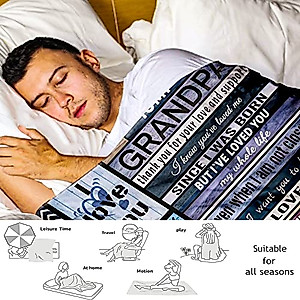 Cobakuey Grandpa Gifts from Granddaughter,Fathers Day Unique Gifts for Grandpa,Grandpa Birthday Gifts,Grandpa Throw Blanket,Best Gifts for Grandpa,Christmas Thanksgiving Gifts for Grandpa 60"x50"