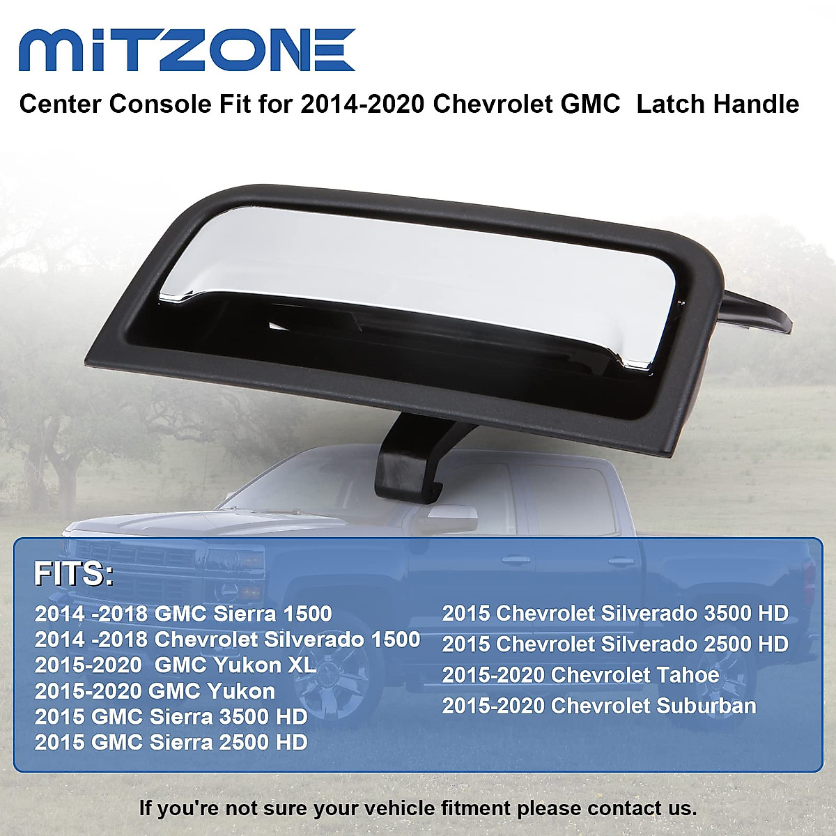 MITZONE Center Console Armrest Latch fit for 2014-2020 Chevy Silverado GMC Sierra Suburban Tahoe Yukon Lid Latch Handle Replace 22861304
